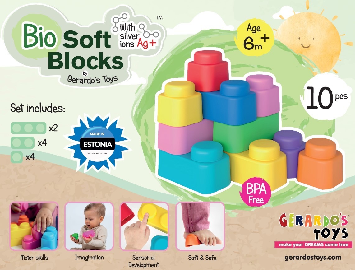 GT3108 Soft blocks set 10 pcs | Gerardo's Toys