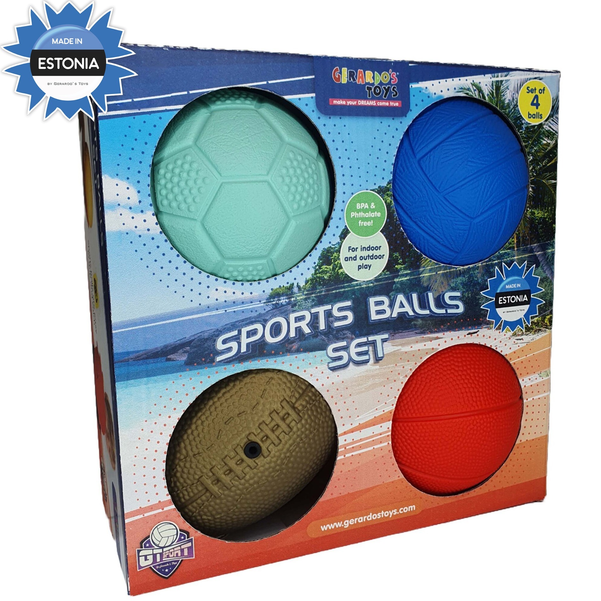 GT7714 Sports balls set 4 pcs | Gerardo's Toys